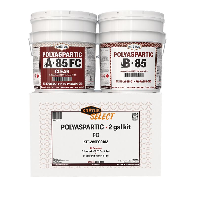 Kretus Polyaspartic 85 - Clear - FC - 2 Gallon Kit – Concrete Decor Store