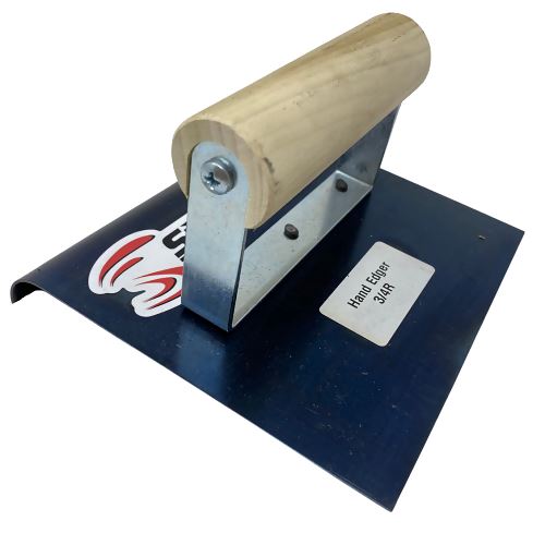 Blue Steel Hand Edger - 6" x 5.5" with Wooden Handle – Concrete Decor Store